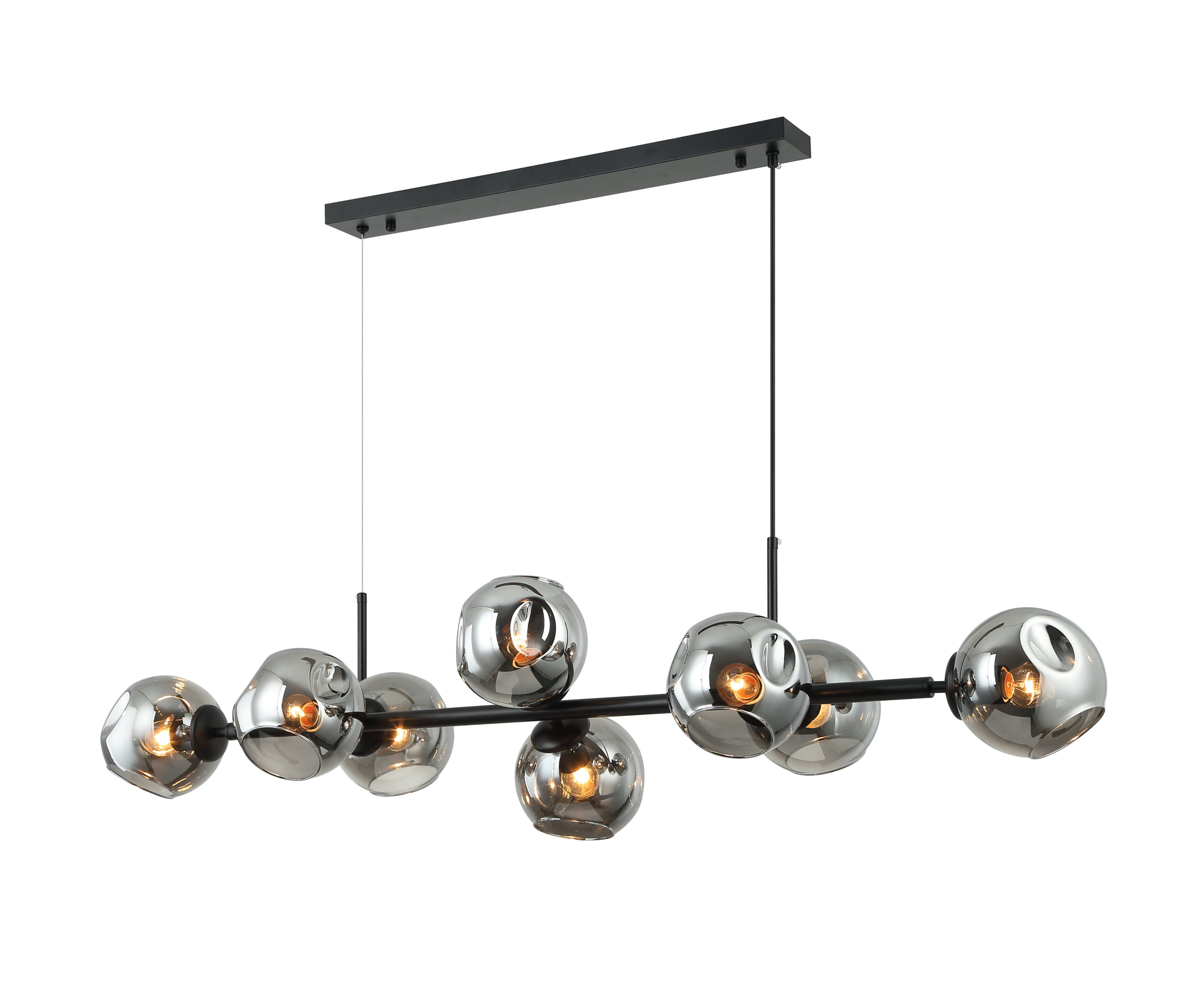 Candil Vintage Negro 8 Esferas - Iluminación LUZ VIC